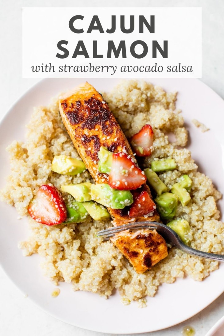 Cajun Salmon + Strawberry Avocado Salsa - The Toasted Pine Nut