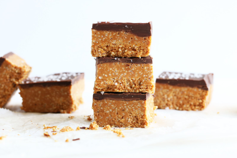 Crispy Chocolate Peanut Butter Bars - The Toasted Pine Nut