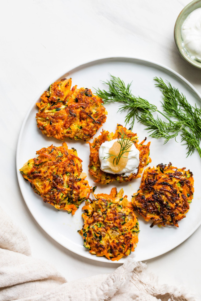 Carrot Zucchini Fritters The Toasted Pine Nut