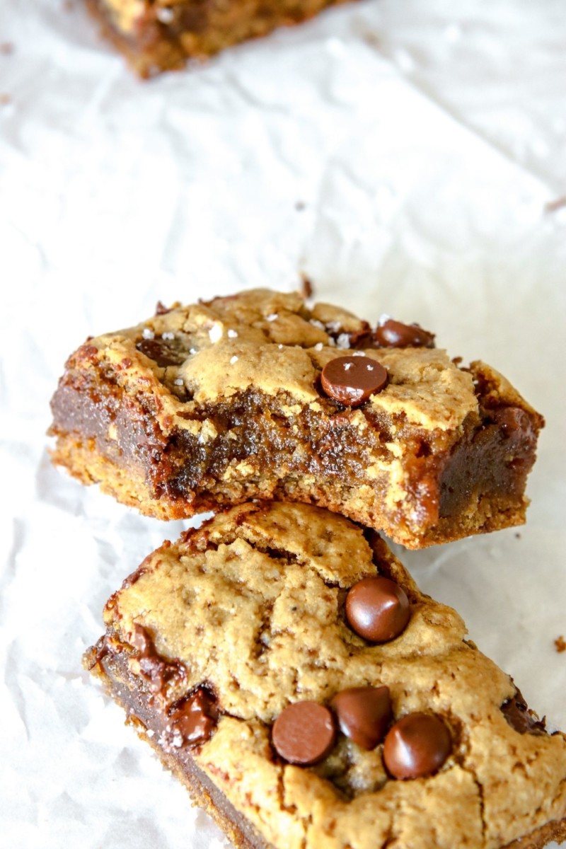Chocolate Chip Tahini Bars - The Toasted Pine Nut