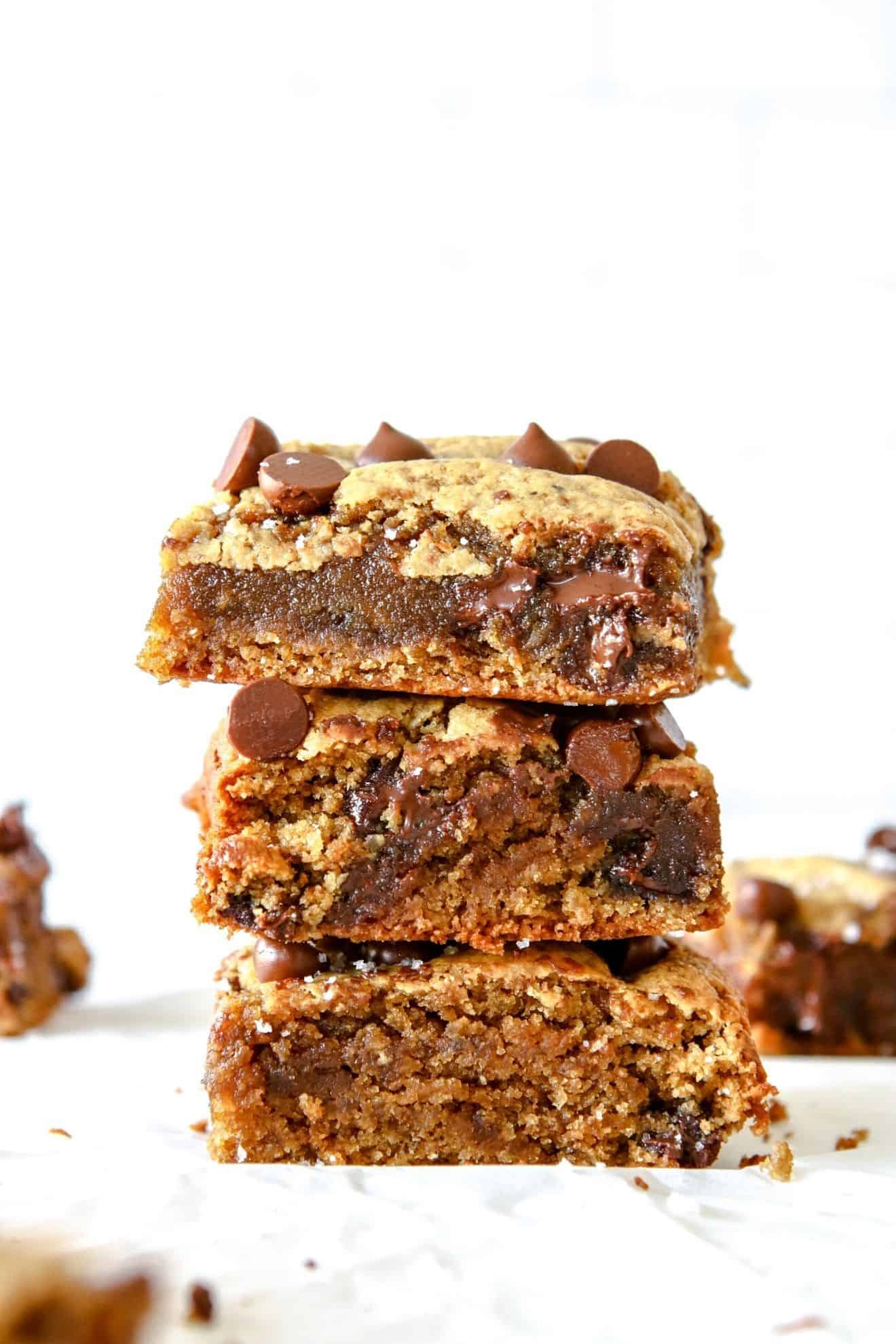 Chocolate Chip Tahini Bars - The Toasted Pine Nut